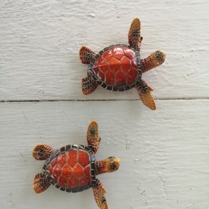 Turtle Magnet, Nautical Magnet, Turtle Figurine, Turtle Lover Gift, Sea ...