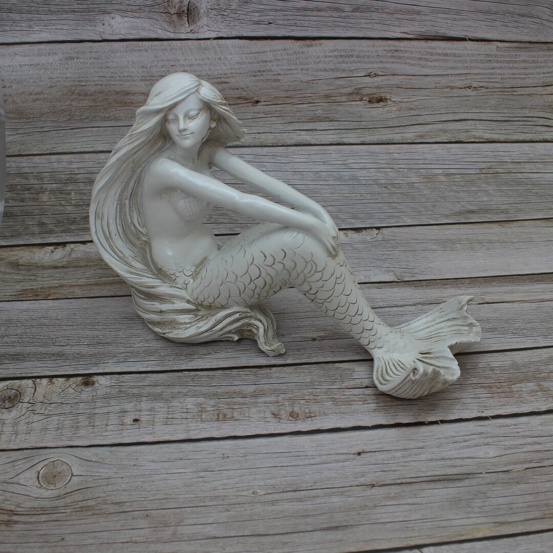 Mermaid Figurine, Mermaid Decor, Coastal Decorative Accent, Mermaid ...