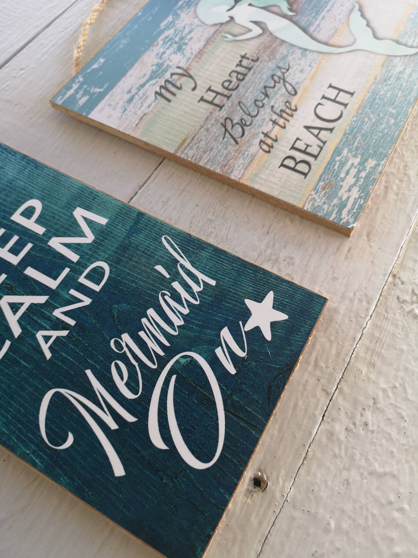 Mermaid Beach Signs BUNDLE of TWO My Heart Belongs to the - Etsy