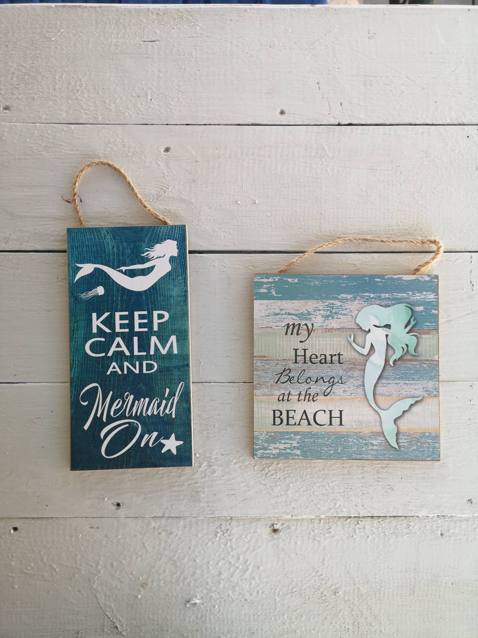 Mermaid Beach Signs BUNDLE of TWO My Heart Belongs to the - Etsy