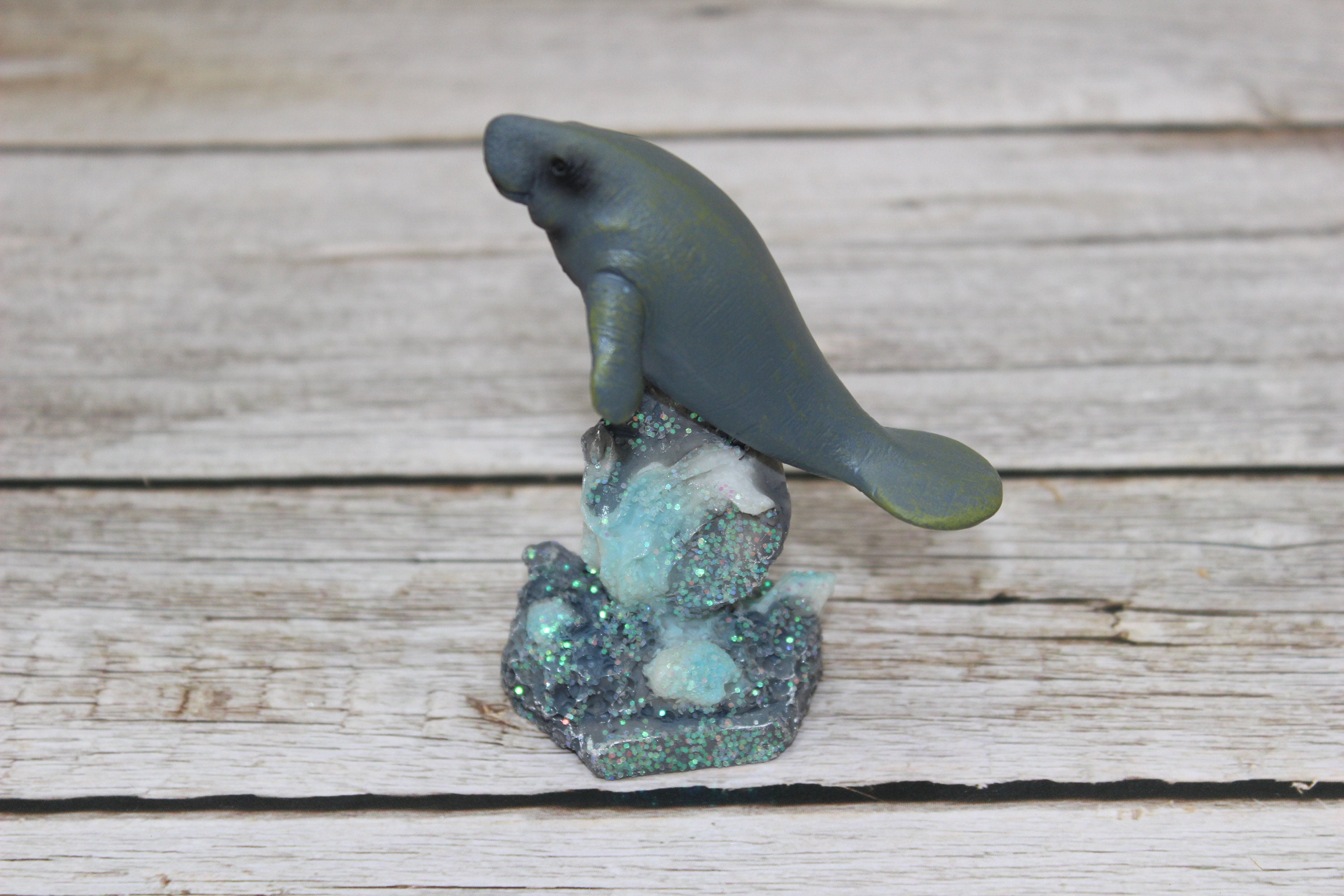 Manatee Figurine SET OF TWO Manatee Figure Nautical Grey - Etsy