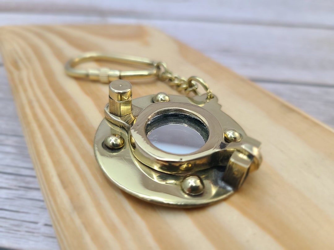 Porthole Keychain, Brass Porthole Keychain, Solid Brass Porthole Mirror ...