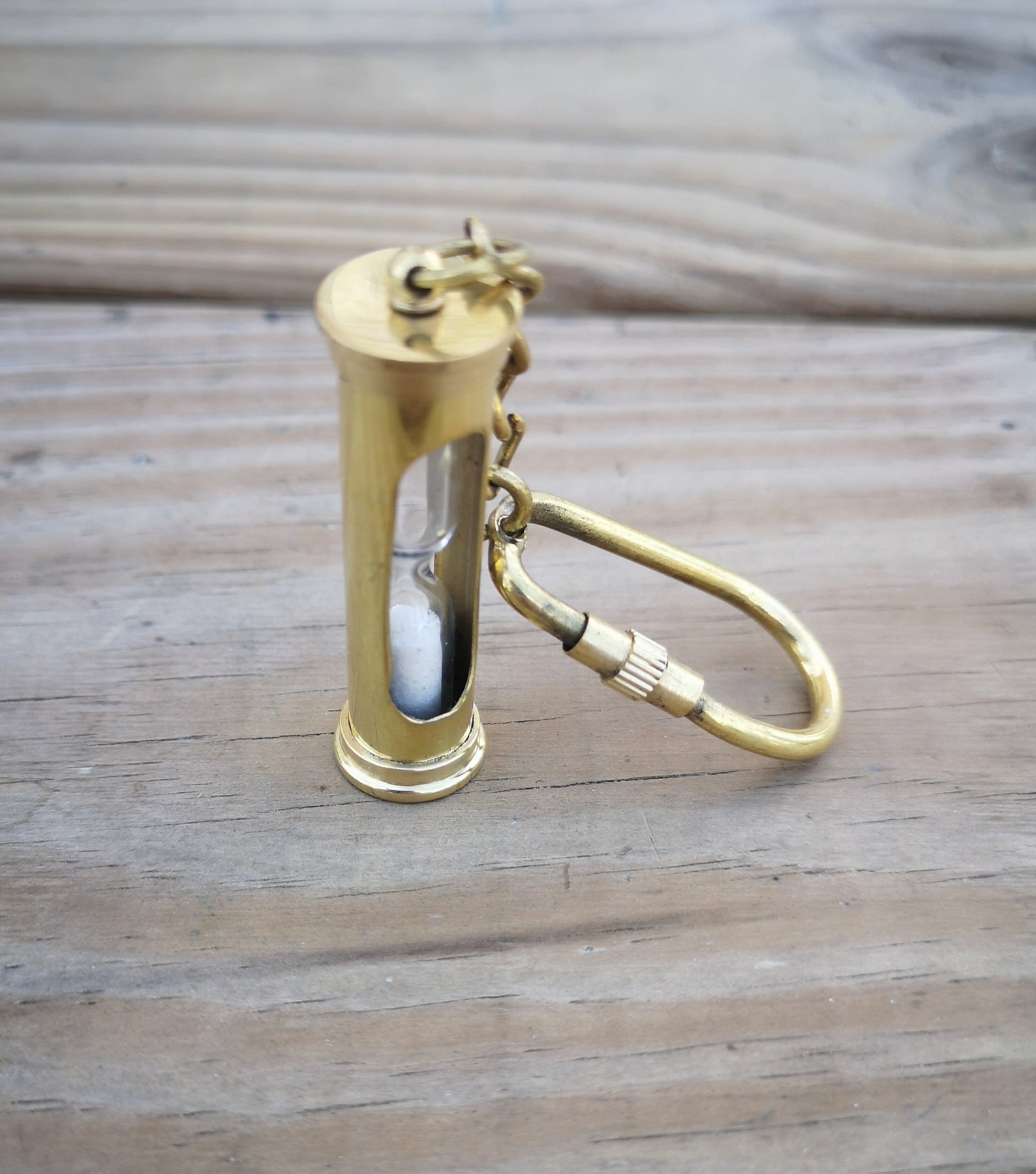 Sand Timer Keychain Brass Sand Timer Keychain Brass Key | Etsy