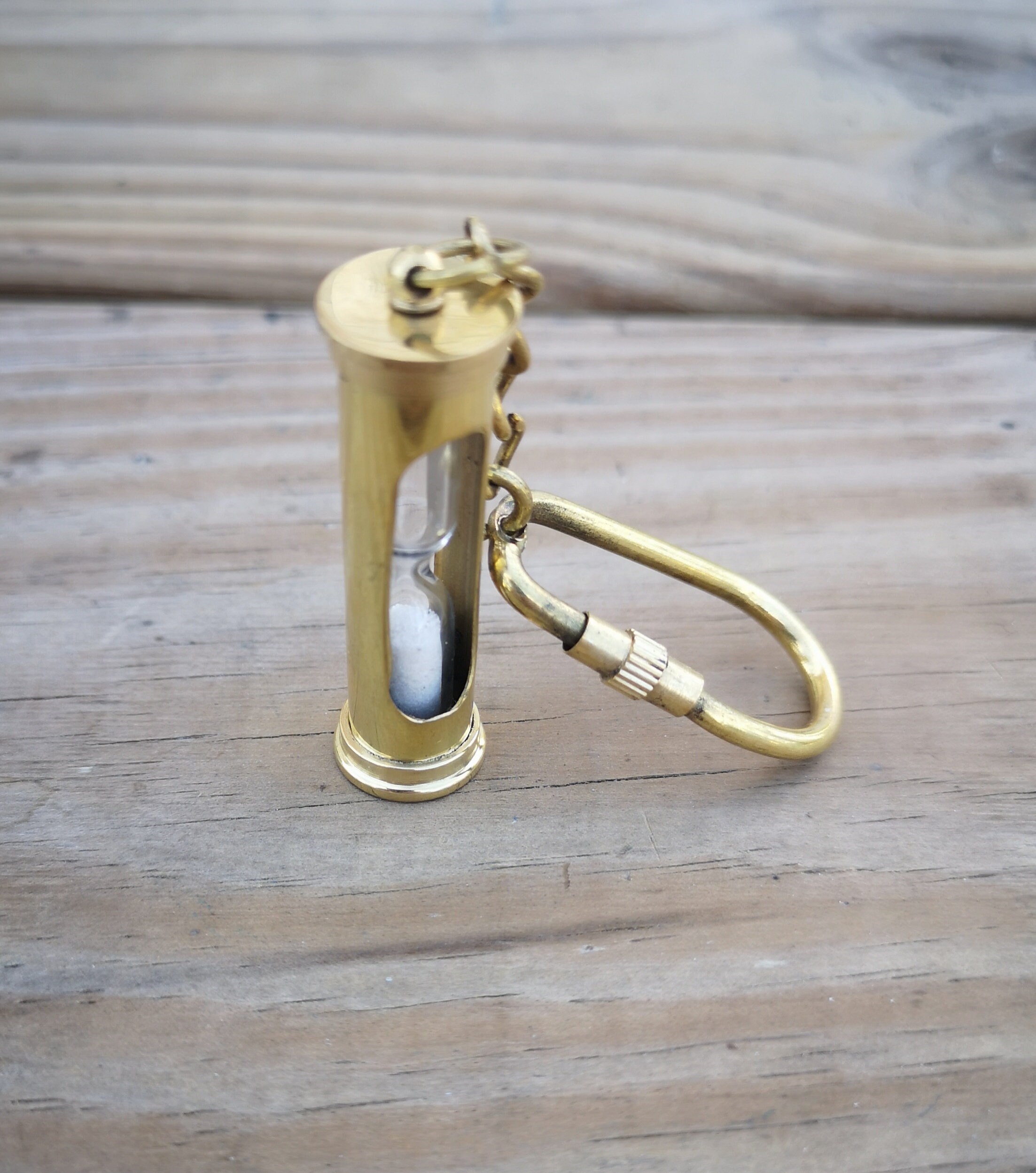 Sand Timer Keychain Brass Sand Timer Keychain Brass Key | Etsy