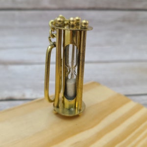 Sand Timer Keychain, Brass Sand Timer Keychain, Brass Key Ring ...
