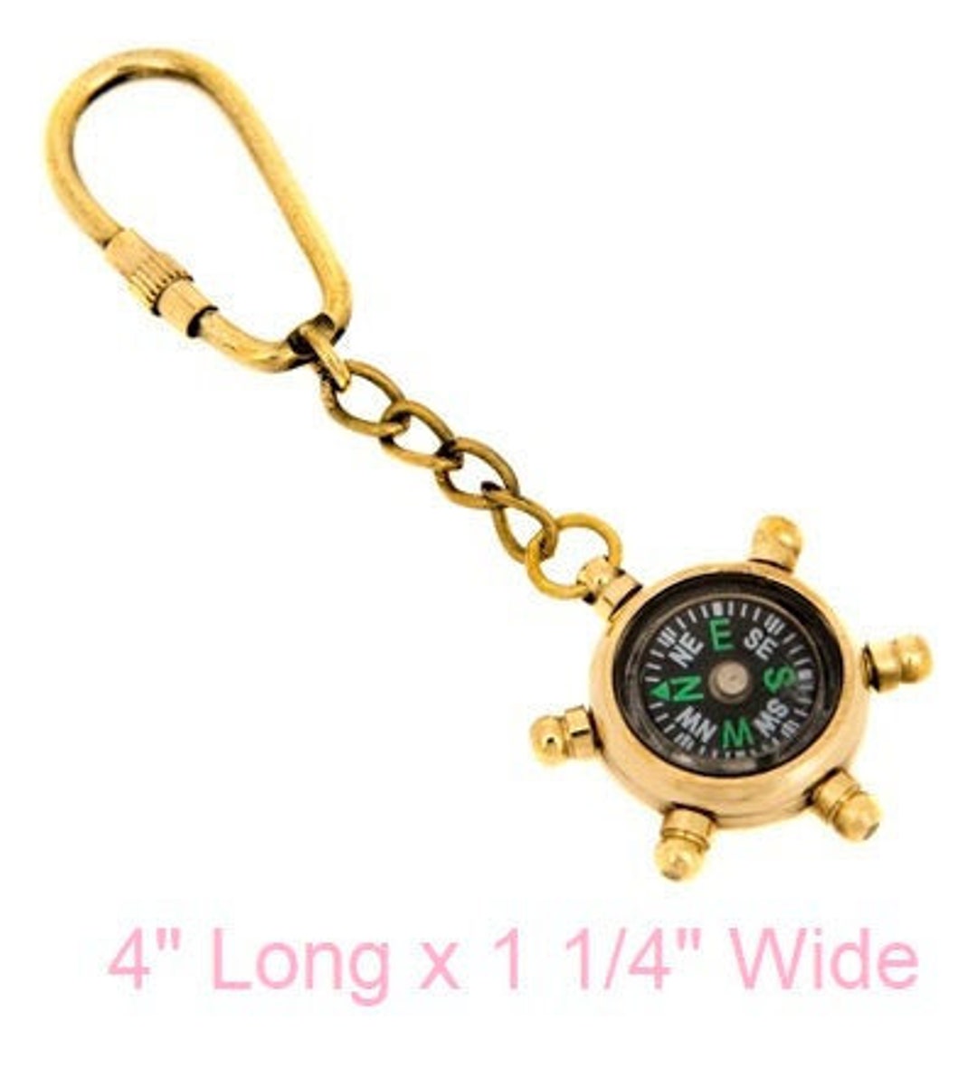 Compass Keychain Ship Wheel Keychain Vintage Keychain - Etsy New Zealand