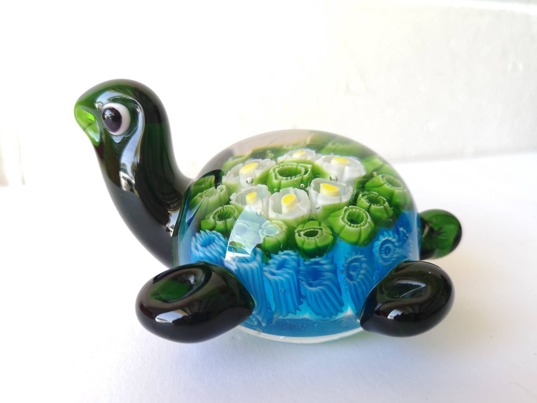 Blue Glass Sea Turtle Figurine Turtle Figurine Sea Turtle | Etsy