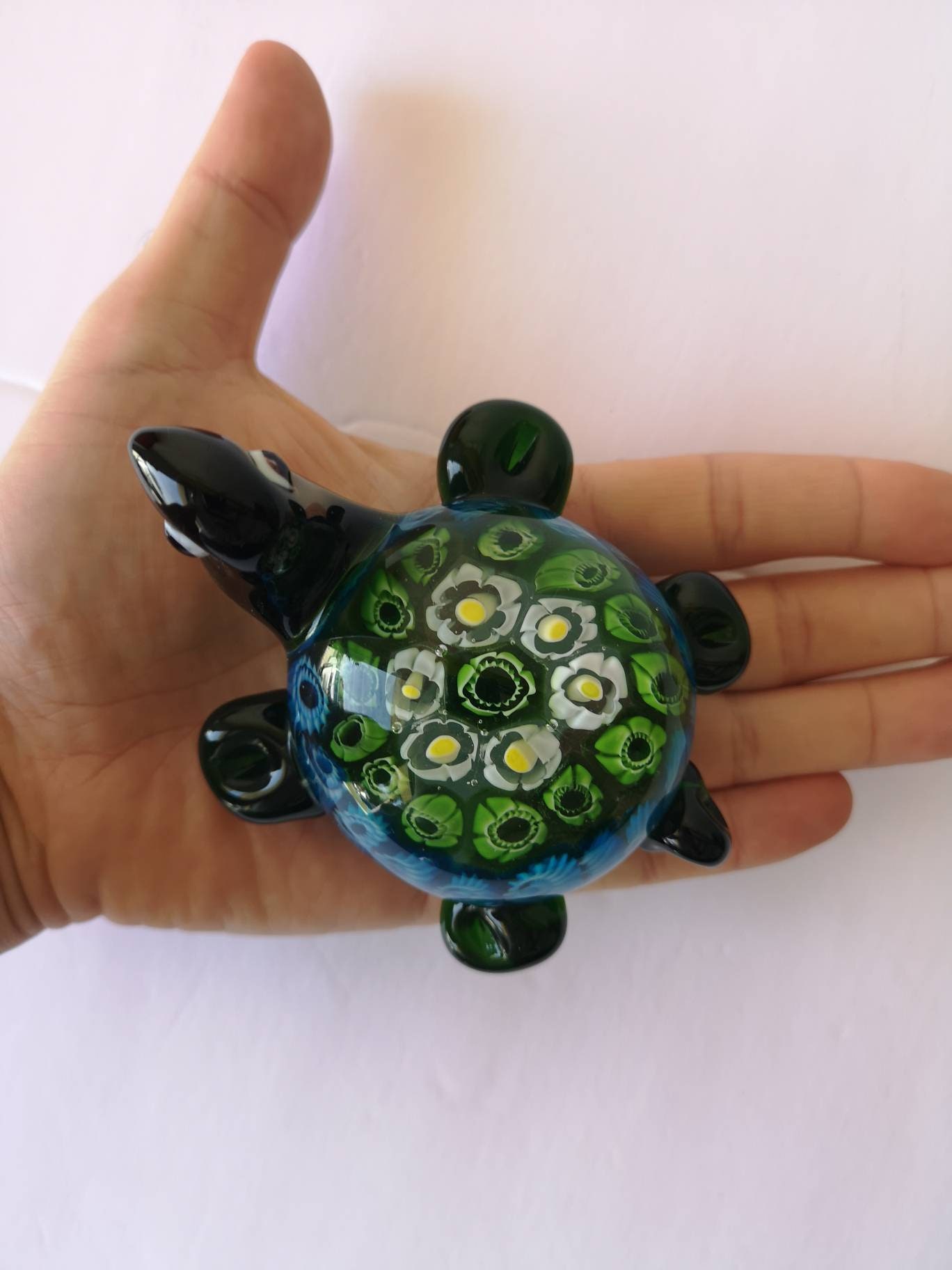 Blue Glass Sea Turtle Figurine Turtle Figurine Sea Turtle | Etsy