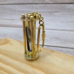 Sand Timer Keychain, Brass Sand Timer Keychain, Brass Key Ring ...