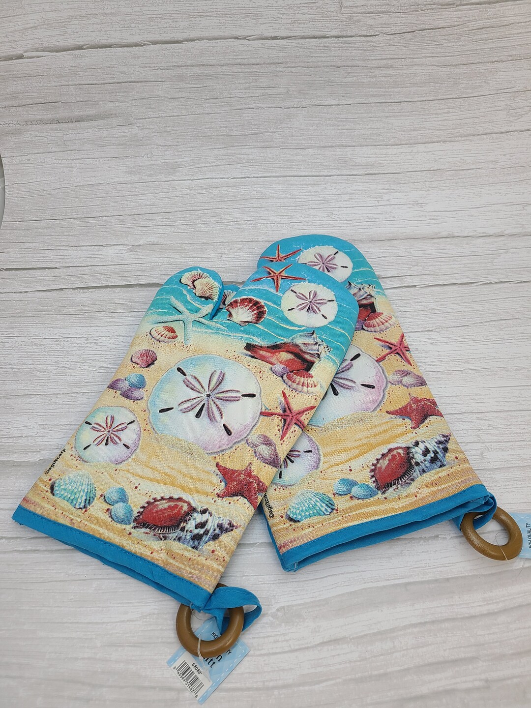 Seashell Oven Mitts, Seashell Pot Holder, Coastal Pot Holder SET OF TWO ...
