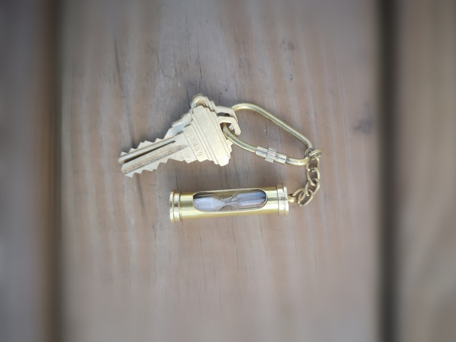 Sand Timer Keychain Brass Sand Timer Keychain Brass Key | Etsy
