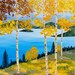 Aspen Tree Painting , Abstract Aspen Tree Art, Birch Tree Painting ...