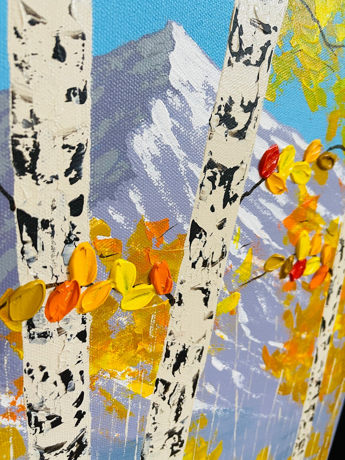 Aspen Tree Painting Large Aspen Tree Art Birch Tree Original | Etsy