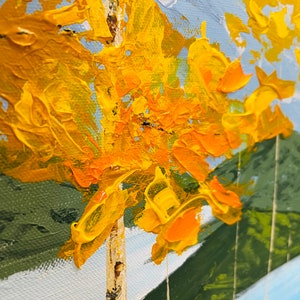 Aspen Tree Painting , Abstract Aspen Tree Art, Birch Tree Painting ...