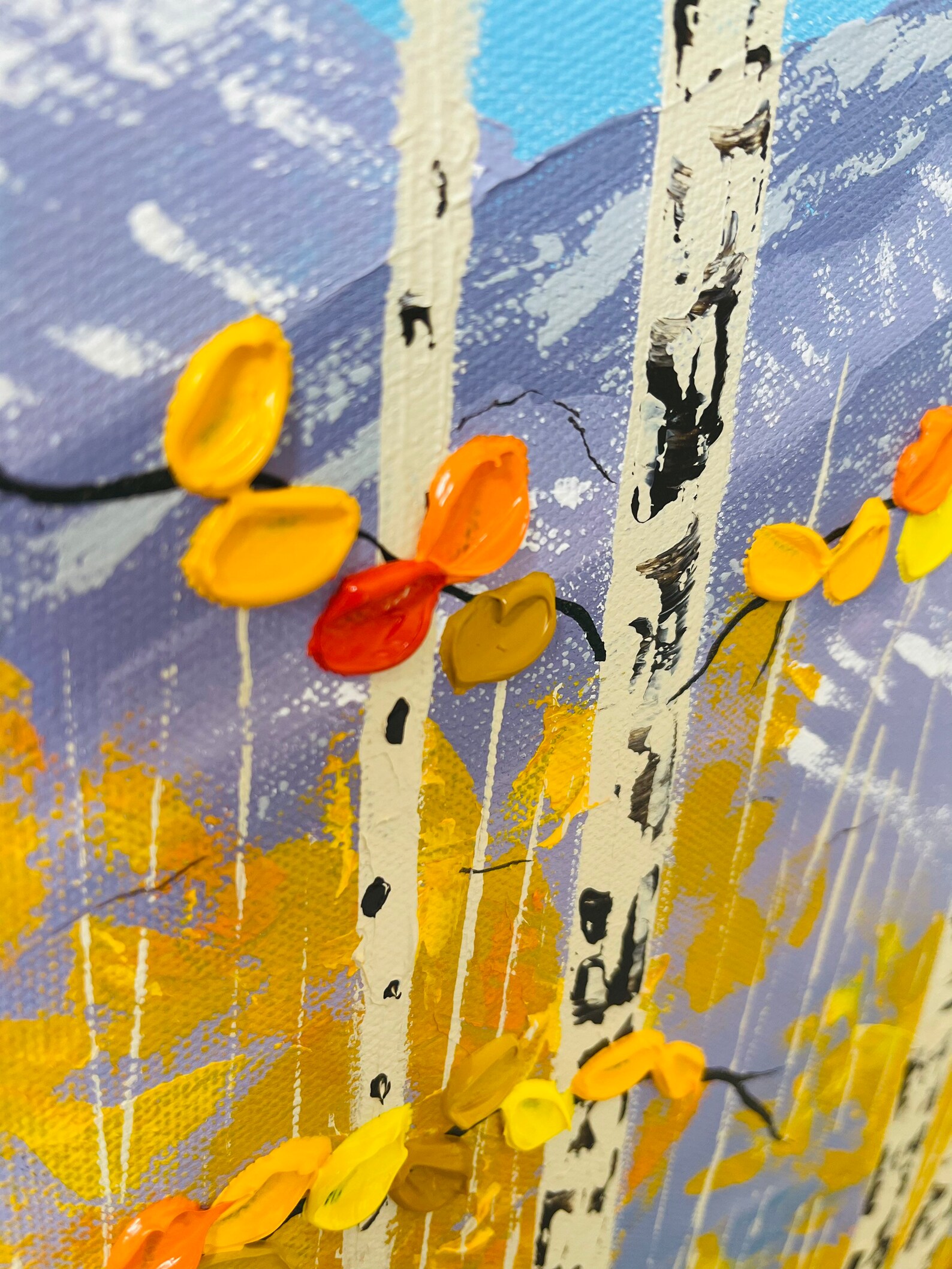Aspen Tree Painting, Large Aspen Tree Art, Birch Tree Original Aspen ...