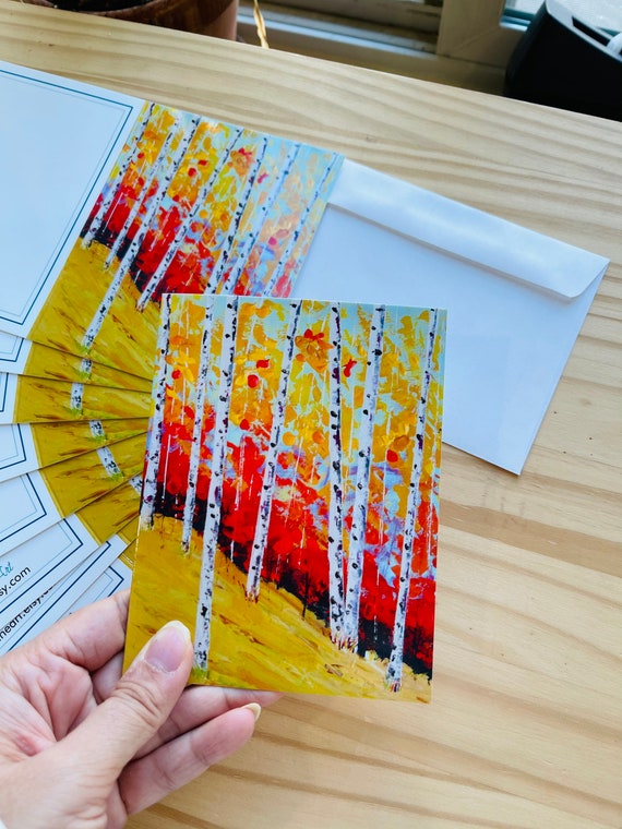 Aspen Art Note Cards 5 Set of 5 Folded Note Cards 5.5 X 4 - Etsy New ...