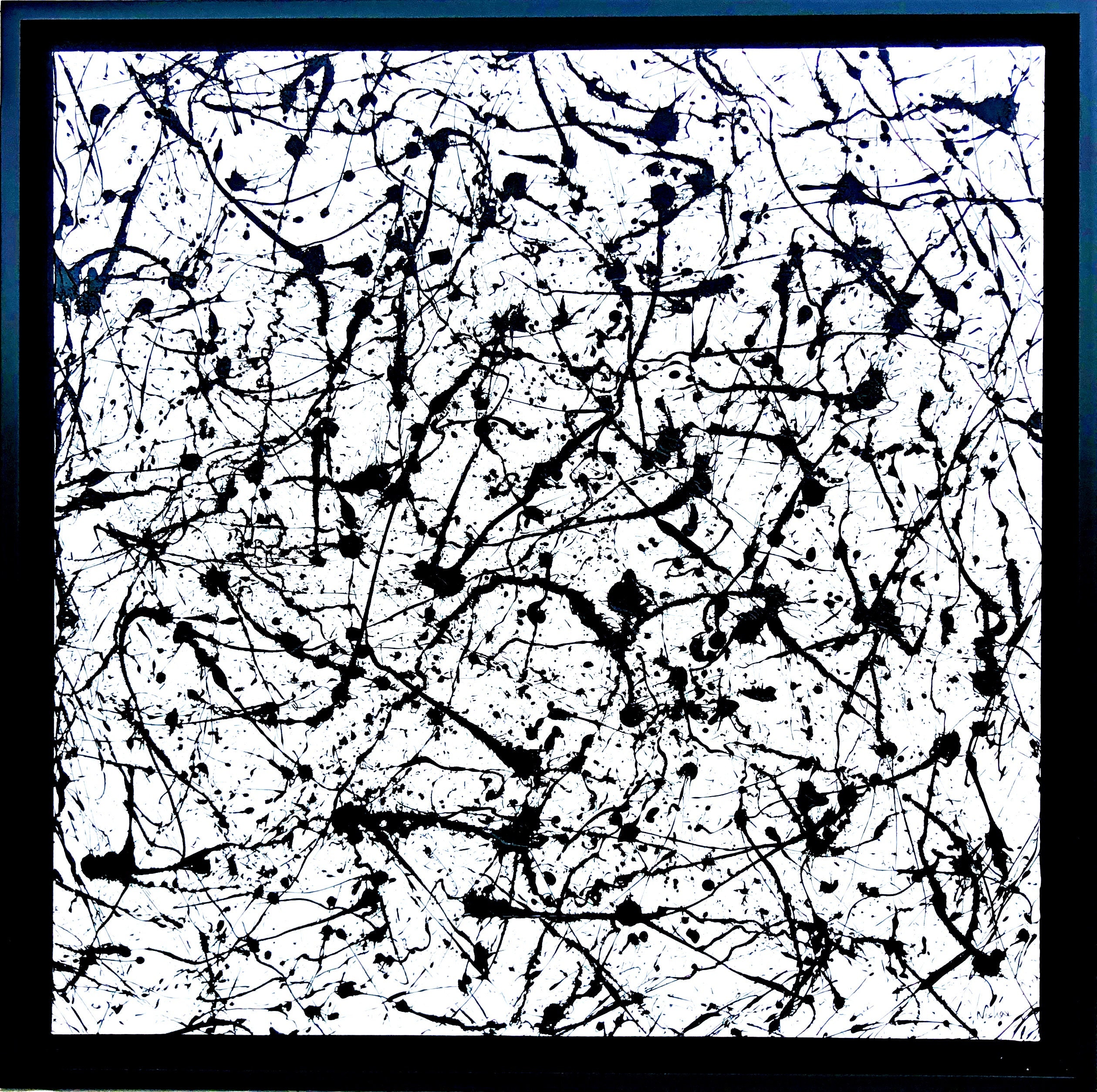 Jackson Pollock Style painting Black and White Canvas Art | Etsy