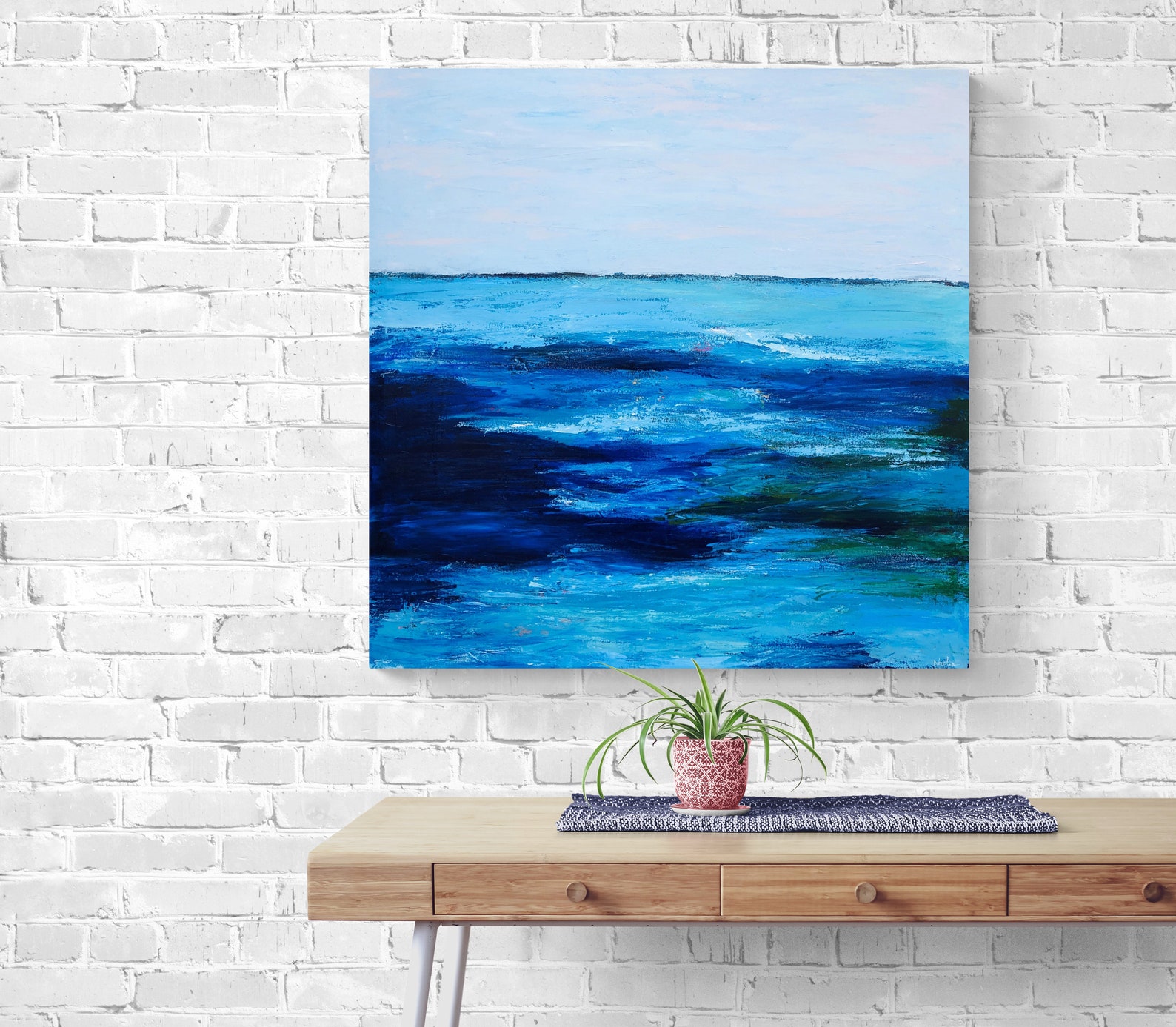 Original Abstract Seascape, Acrylic Seascape, Acrylic Art on Canvas ...