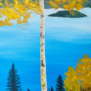 Aspen Tree Painting , Abstract Aspen Tree Art, Birch Tree Painting ...
