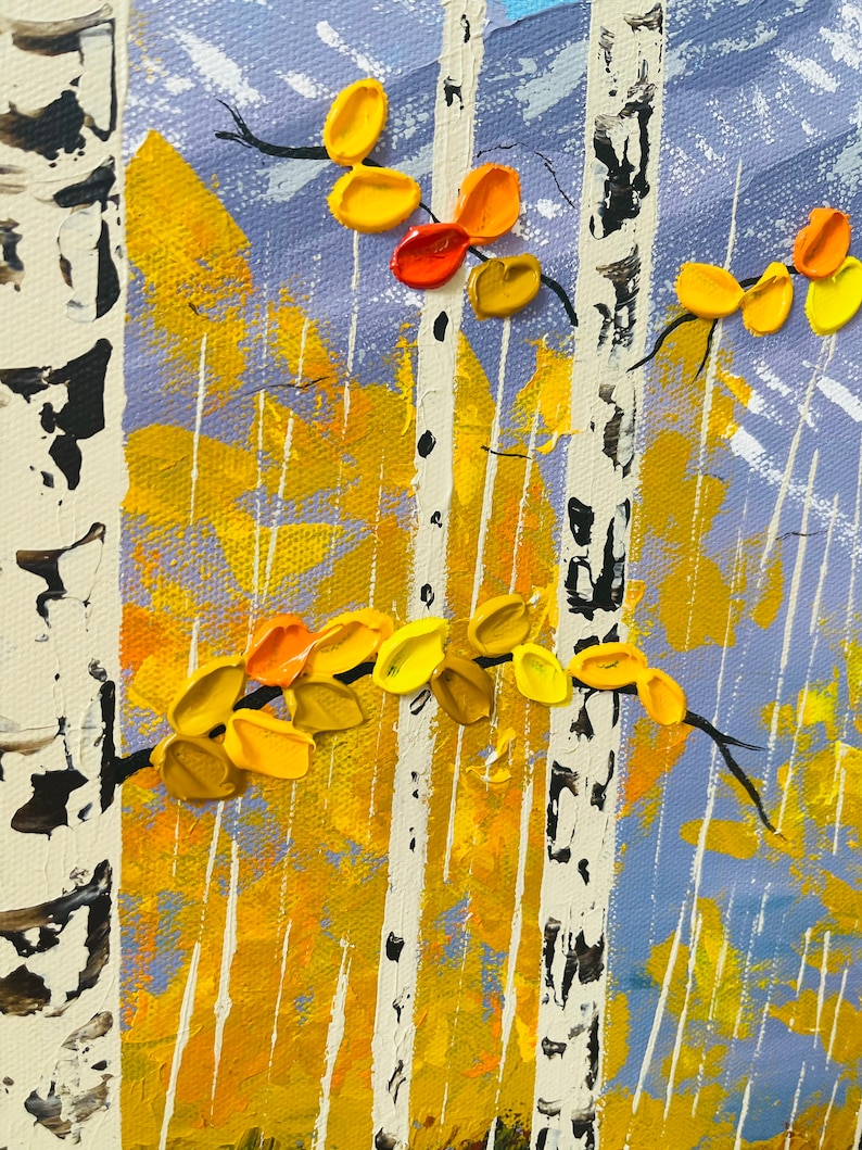 Aspen Tree Painting, Large Aspen Tree Art, Birch Tree Original Aspen ...