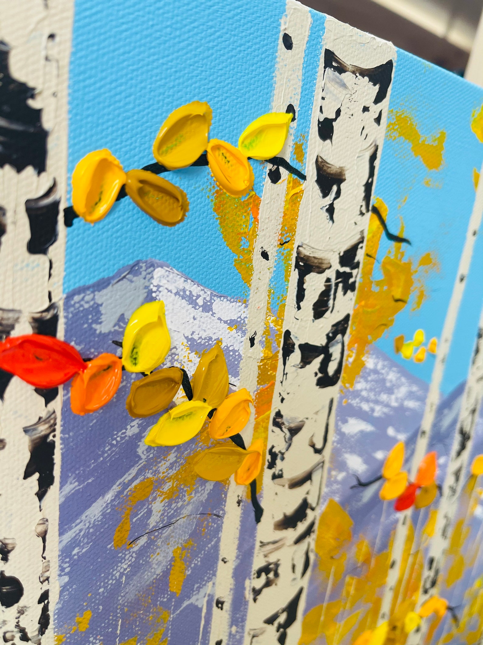 Aspen Tree Painting, Large Aspen Tree Art, Birch Tree Original Aspen ...