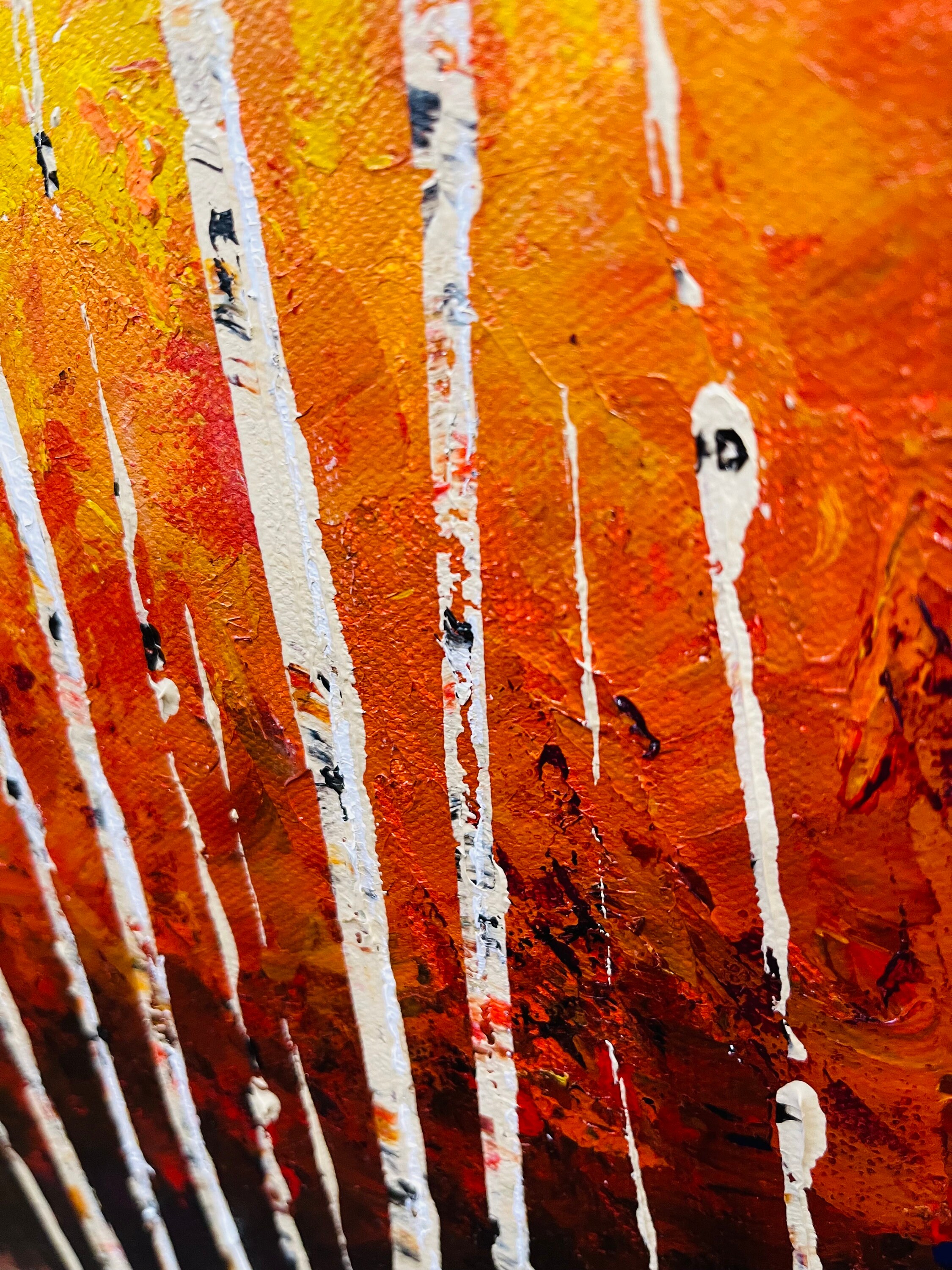 Aspen Tree Art Original, Fall Colors Wall Art, Birch Tree, Foliage Art ...