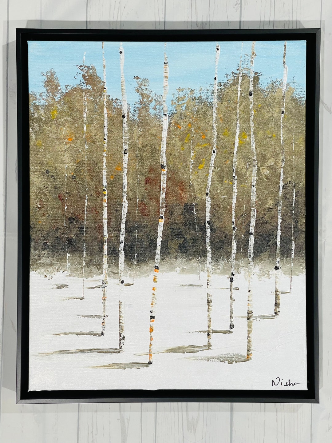 Aspen Tree Painting Bare Winter Painting, Aspen Tree Art, Birch Tree ...