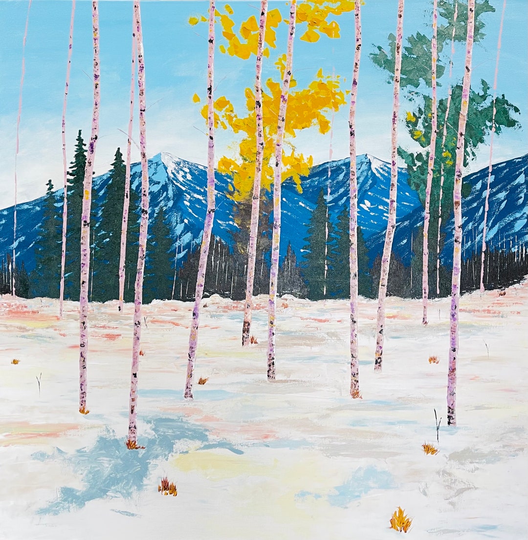 Aspen Tree Painting Commission, Aspen Tree Wall Art, Birch Tree ...