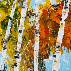 Fall Landscape Painting, Aspen Tree Art, Birch Tree Painting Original ...