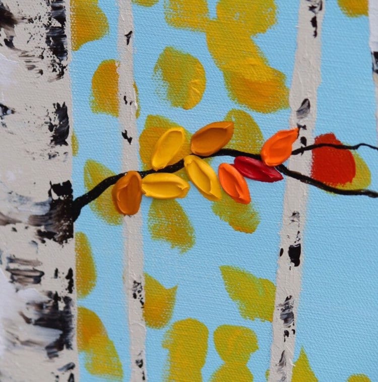 Aspen Tree Painting Commission Aspen Tree Wall Art Birch | Etsy