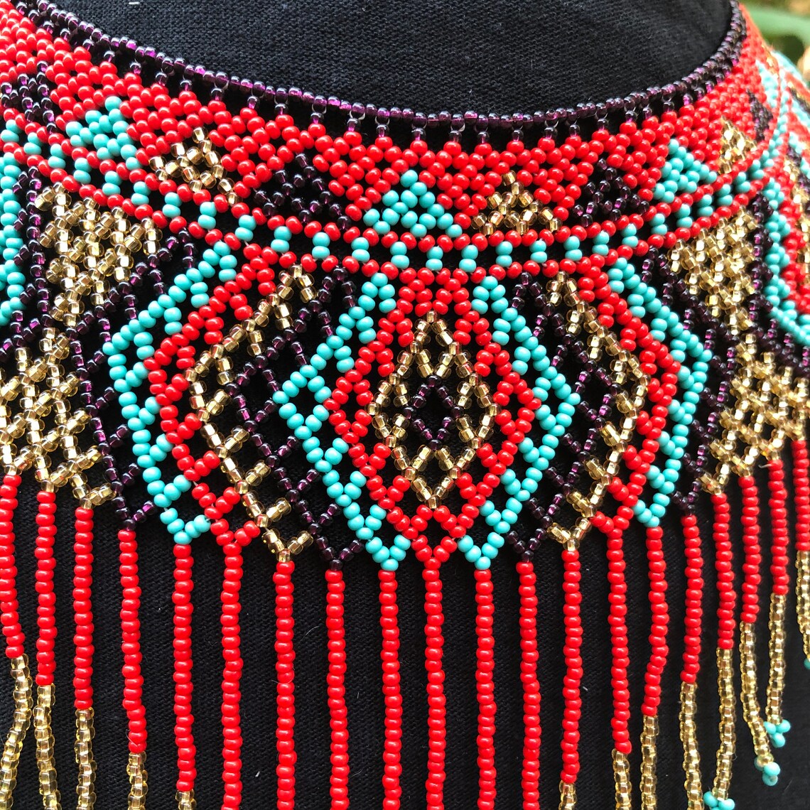 Mexican Handmade Necklace Beaded Necklace Huichol Handmade - Etsy Hong Kong