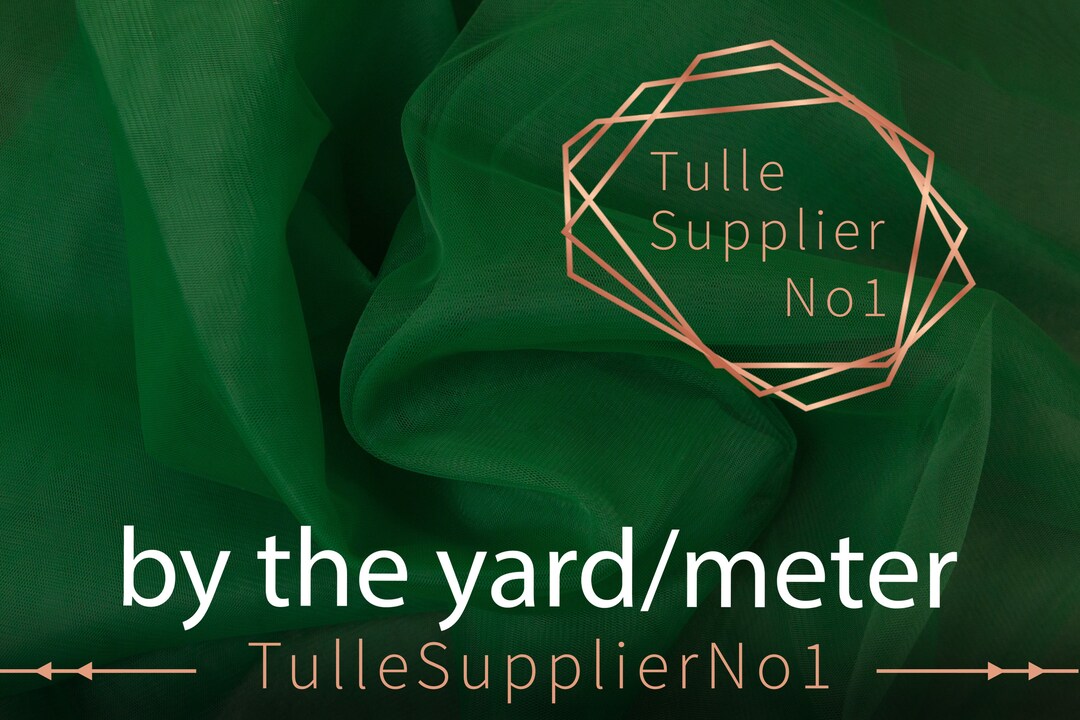 Dark Green Tulle Fabric by the Yard, Color #34 Dark Green Tulle, Luxury ...