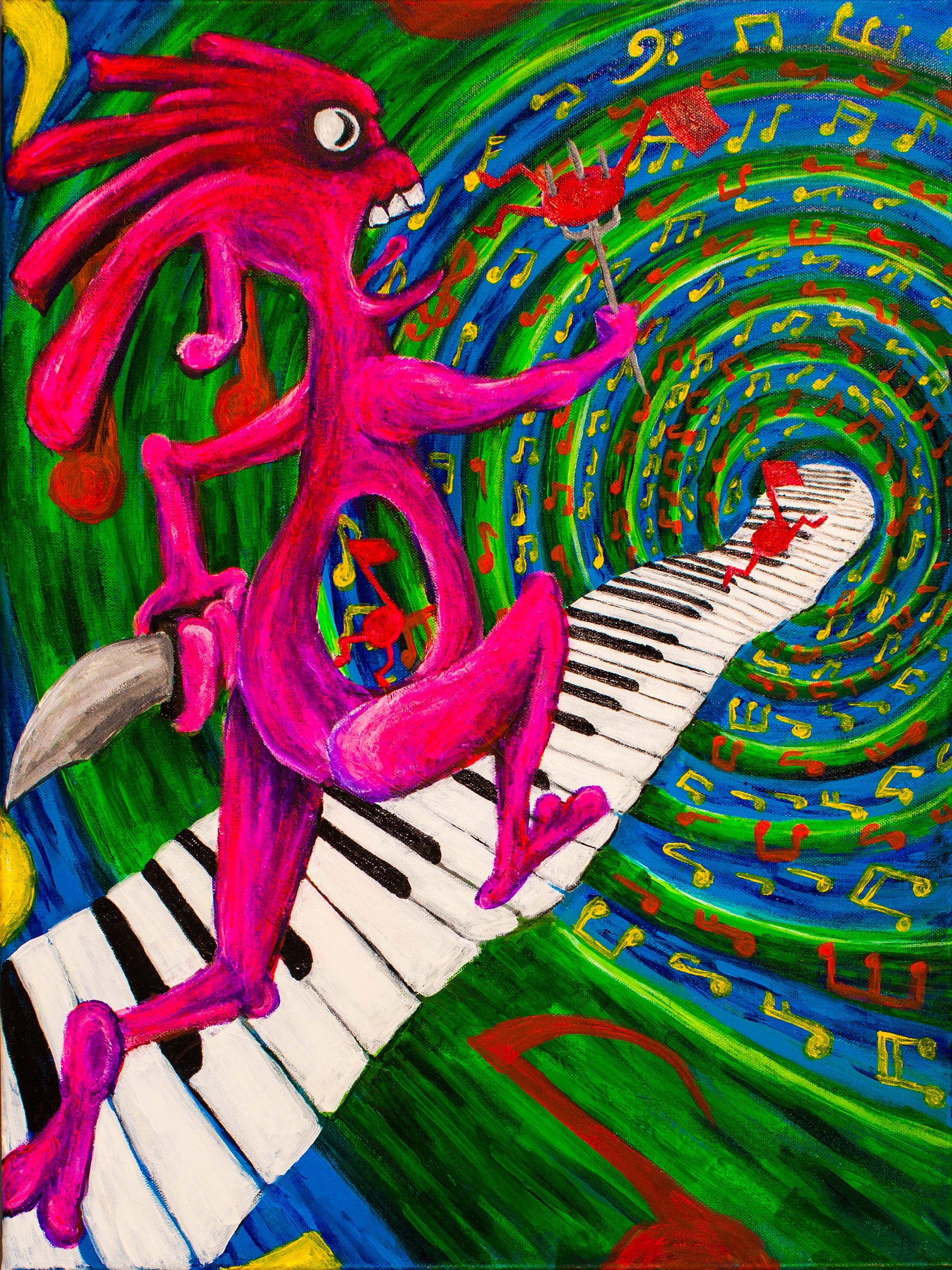 Note-eater, Original Acrylic on Canvas Painting by Jeff Brown - Etsy