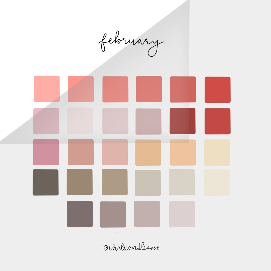 February Procreate Color Palette - Etsy