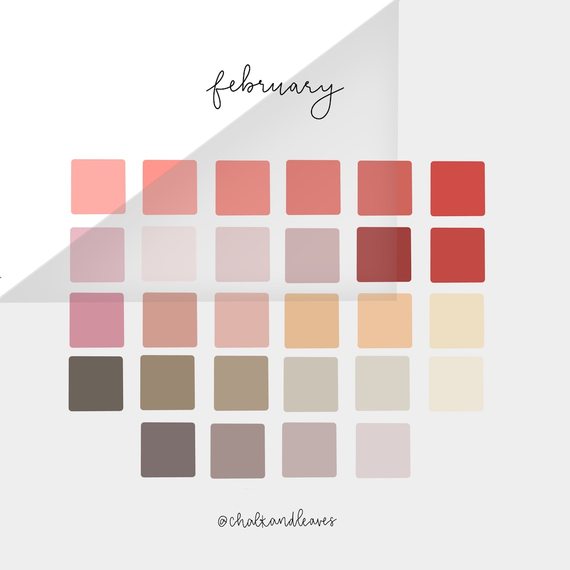 February Procreate Color Palette - Etsy