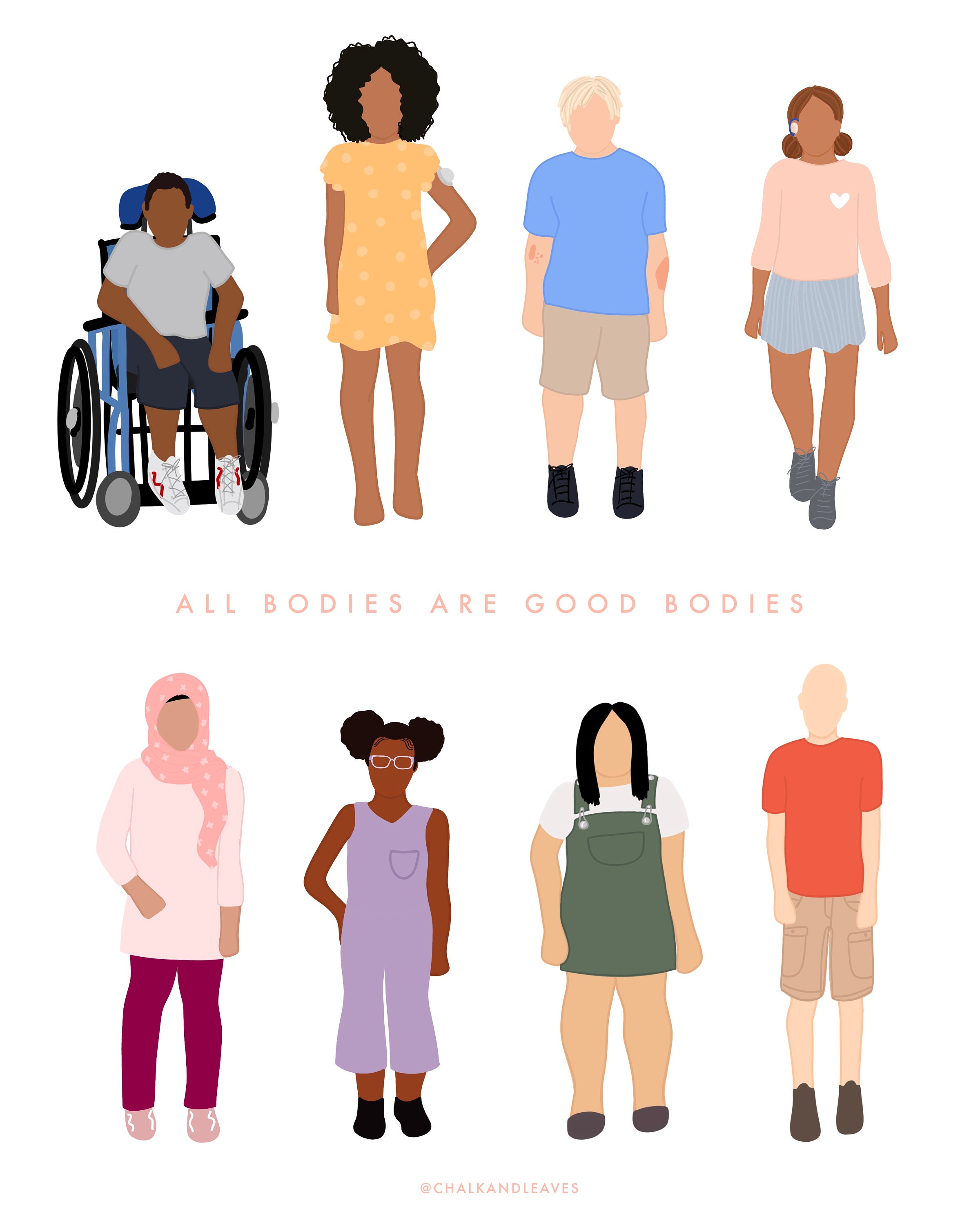 All Bodies Are Good Bodies Print // Middle School // Art Print // 8x10 ...