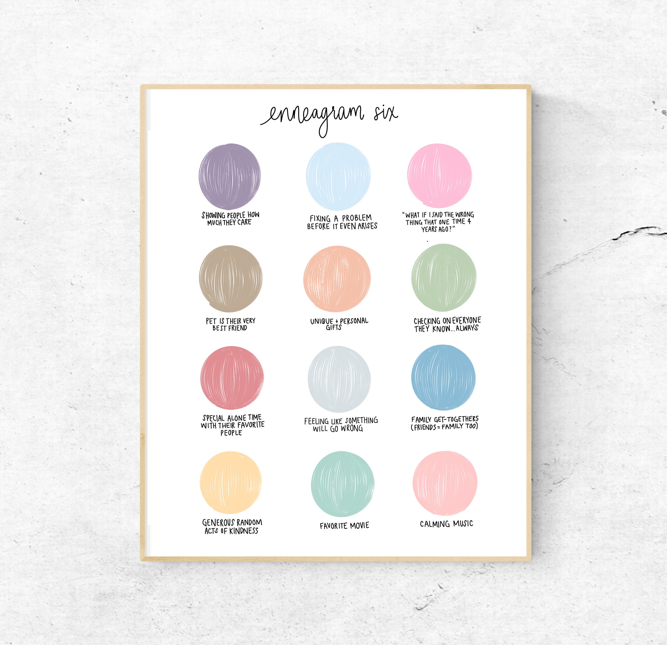 Enneagram 6 Color Palette Dot Print (unframed) - Etsy