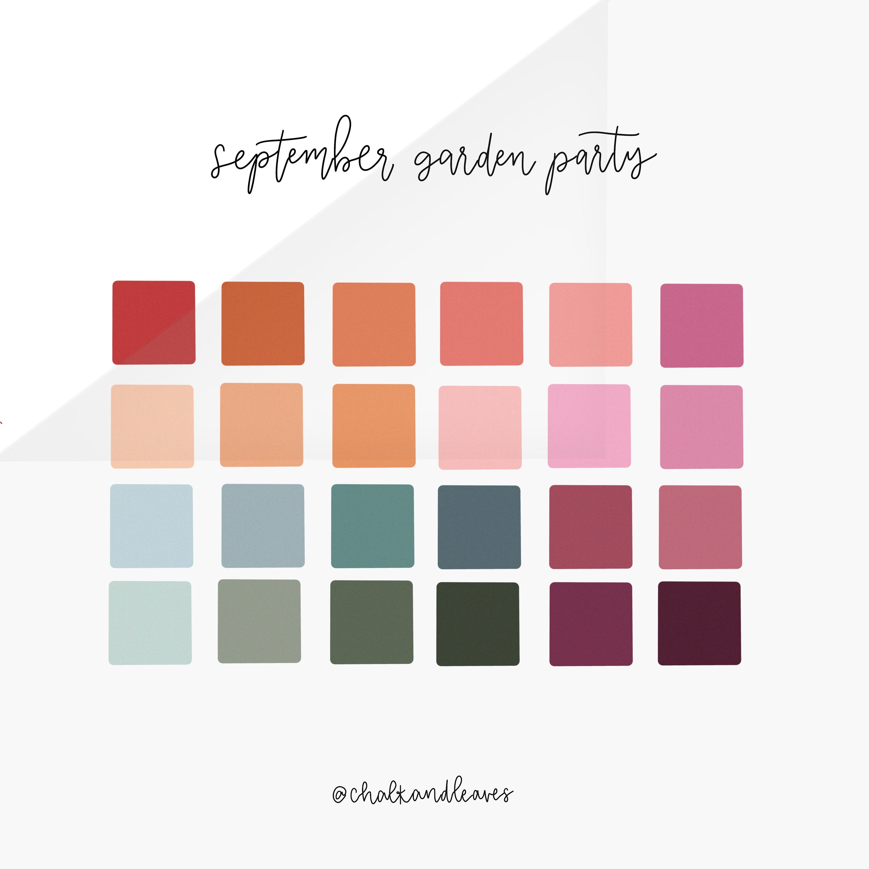 September Garden Party Procreate Color Palette - Etsy