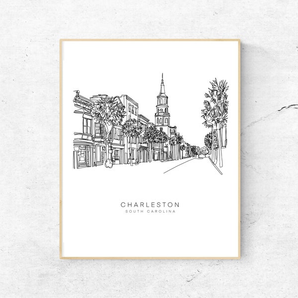 Charleston Line Art - Etsy