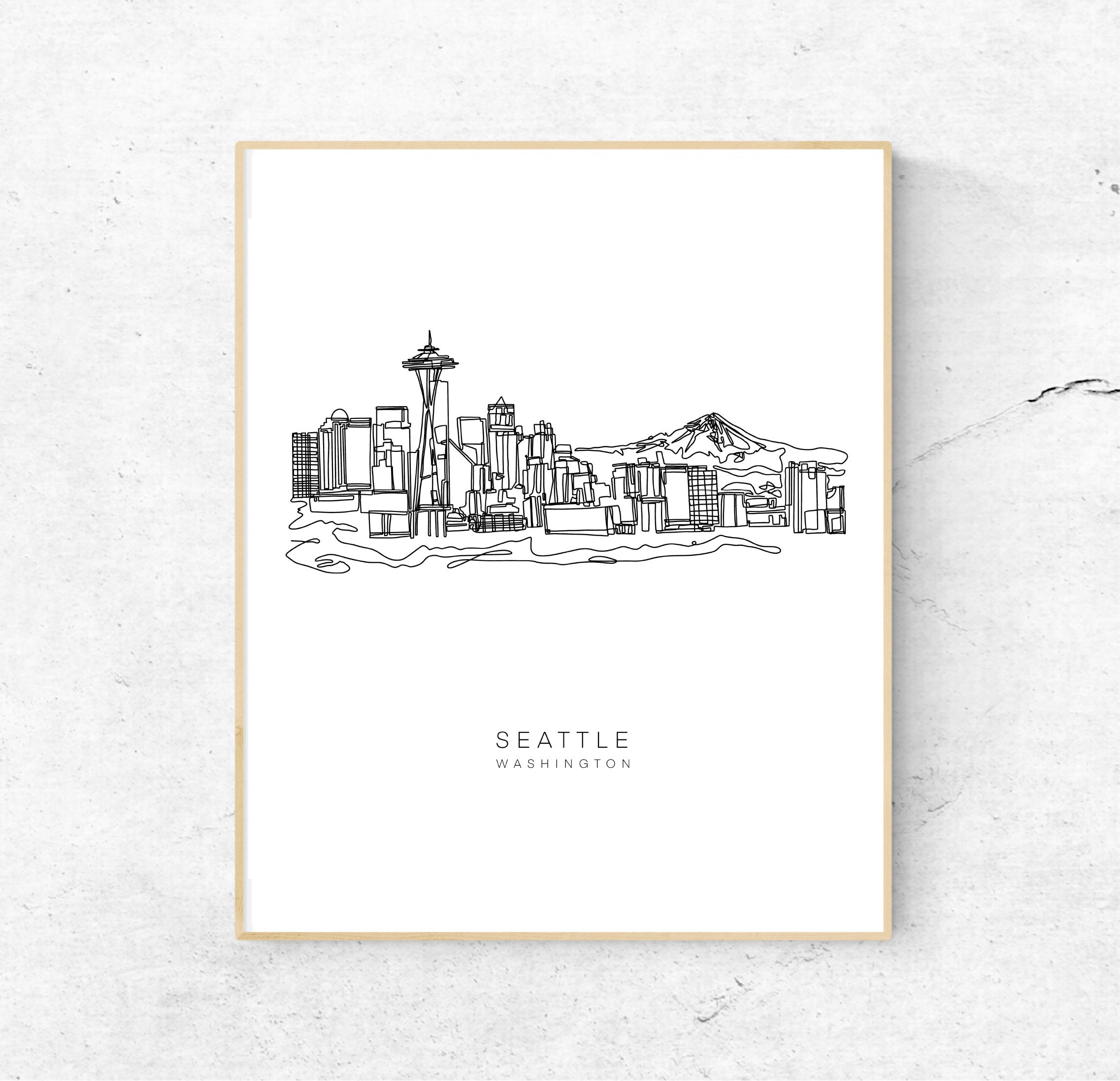 Seattle Black And White Art