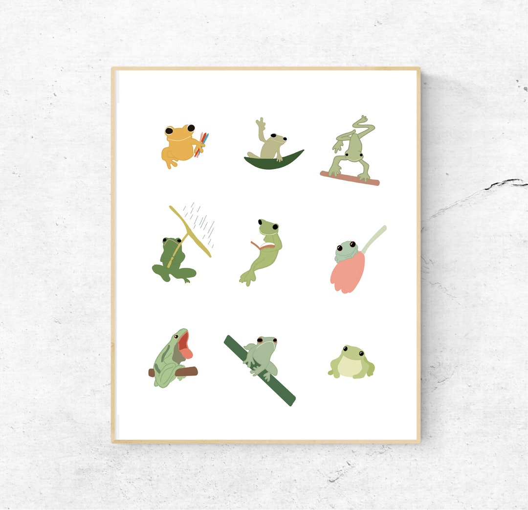 Frogs Doing Things Print (UNFRAMED) - Etsy
