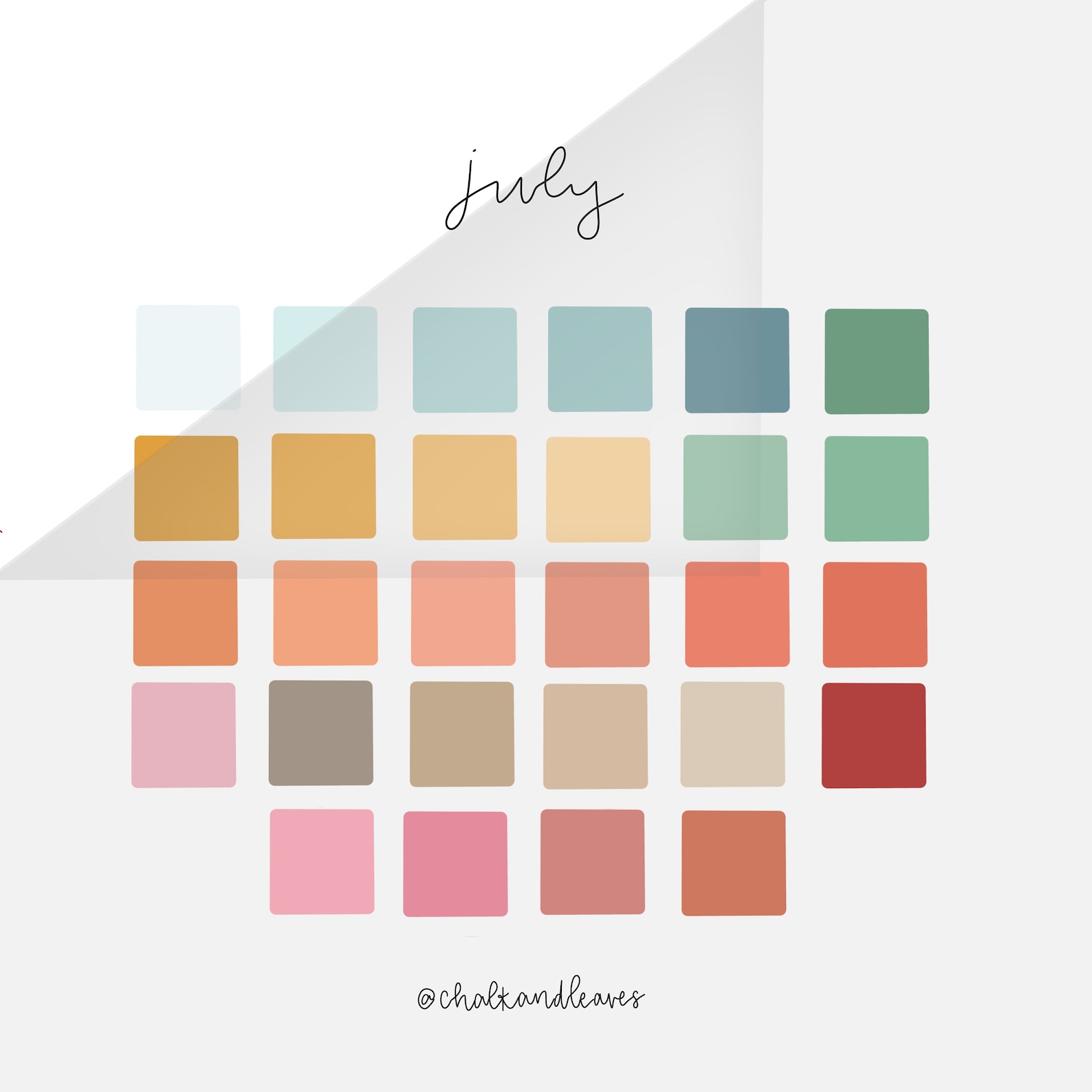 July Procreate Color Palette - Etsy