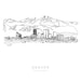 DENVER Skyline 8x10 Single Line Art Print // Black and White ...