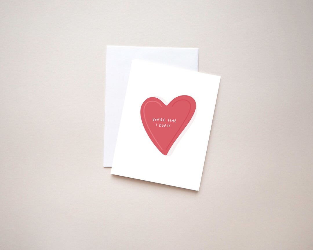 Funny You're Fine Card | Hand Illustrated Greeting Card - Etsy