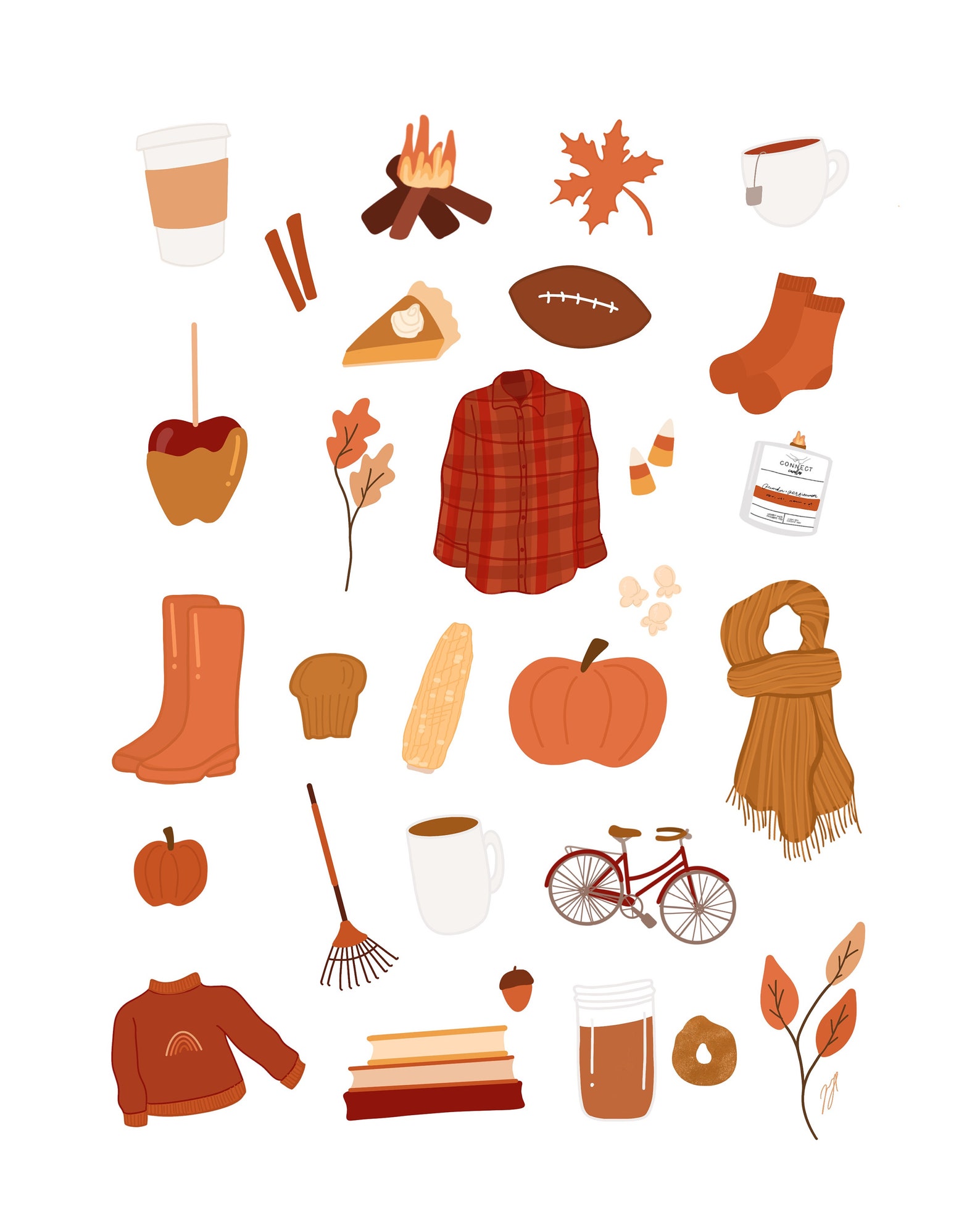 8x10 Fall Favorite Things Print - Etsy