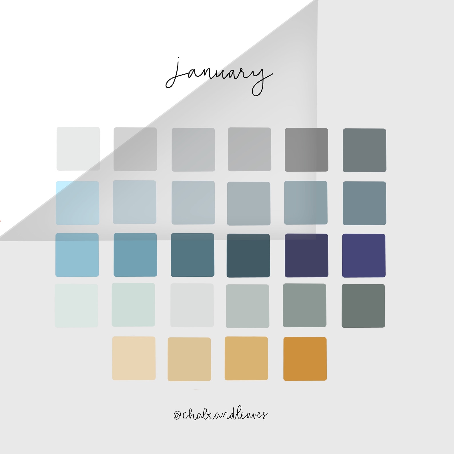 January Procreate Color Palette - Etsy