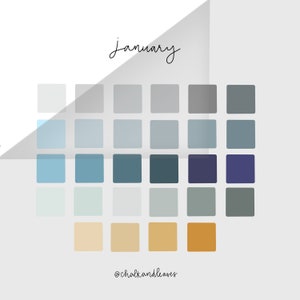 January Procreate Color Palette - Etsy