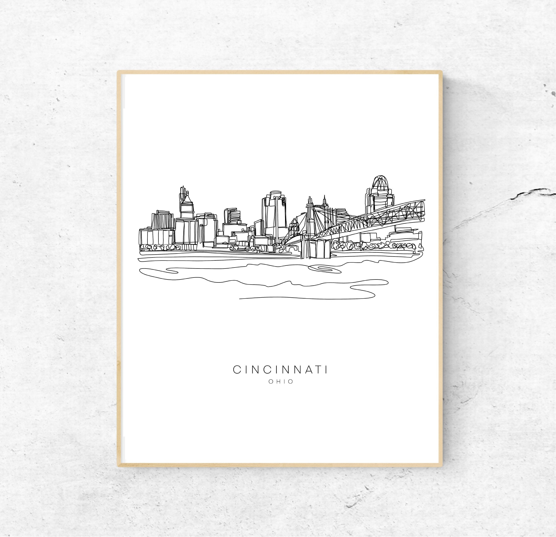 Digital Prints Prints 8 x 10 Cincinnati Skyline Digital Print ...