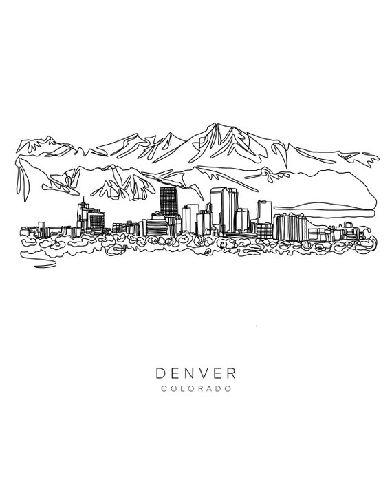 Downtown Denver Sketch Art