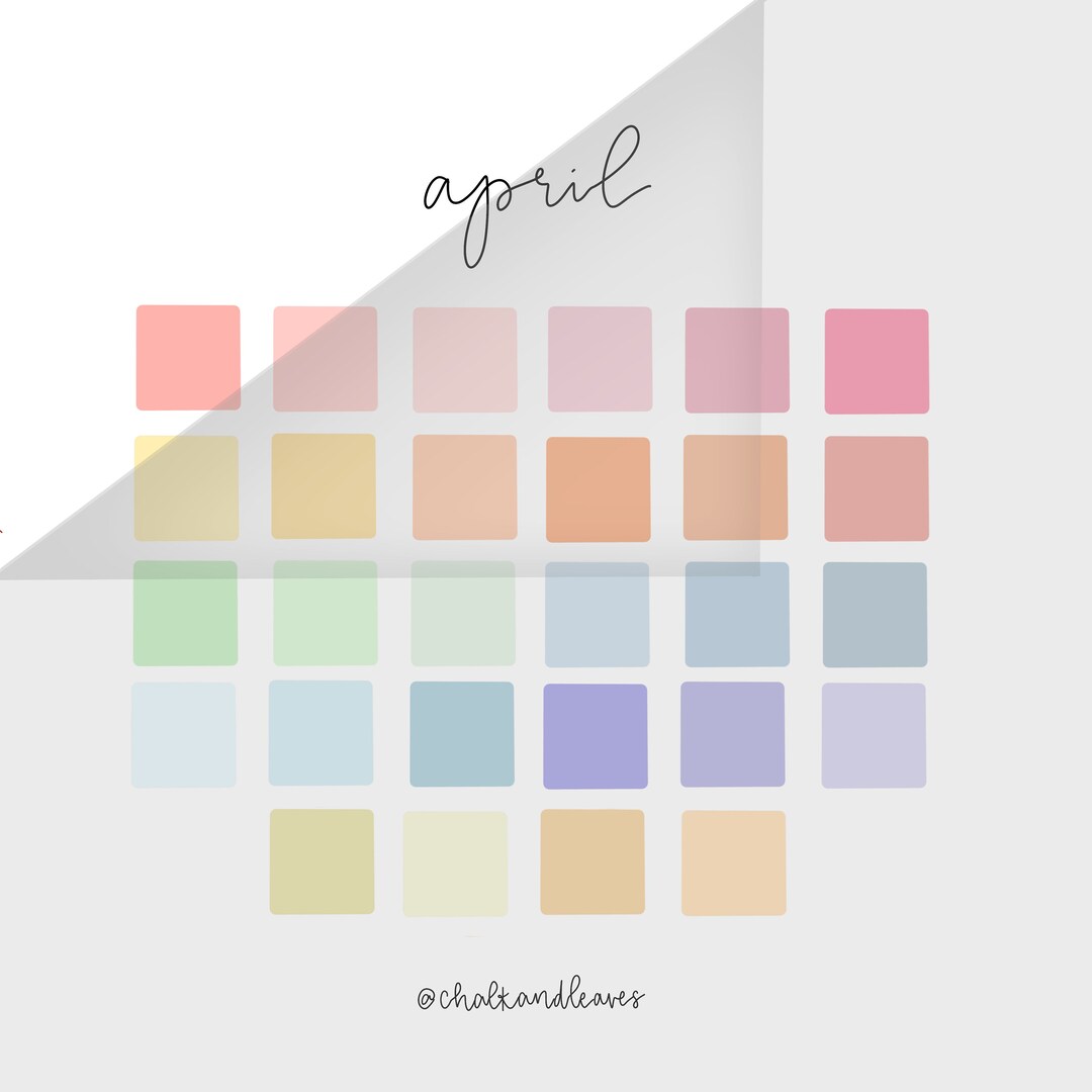 April Procreate Color Palette - Etsy